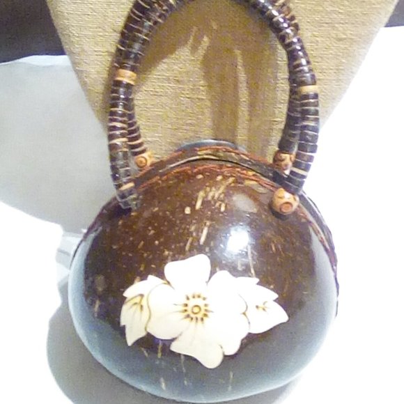 Bags | Vintage Rare Coconut Purse | Poshmark